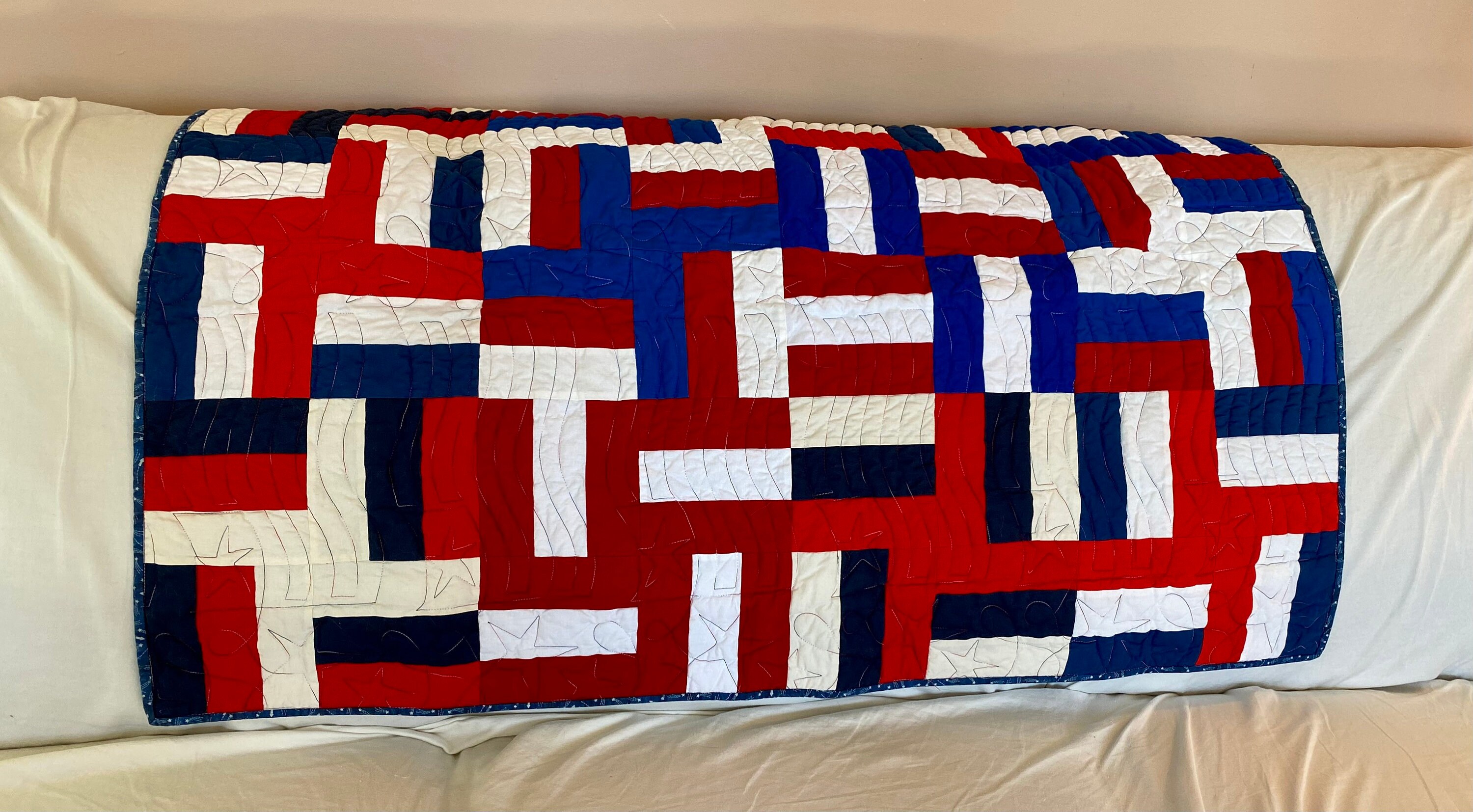 Small Red White and Blue Lap Quilt - Etsy