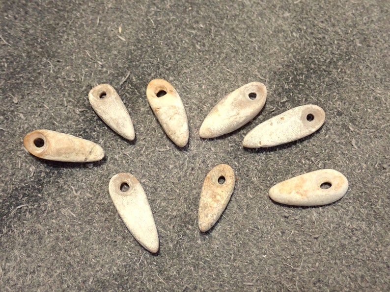 Authentic Native American Shell Bead Collection Consisting of 8 Tear ...
