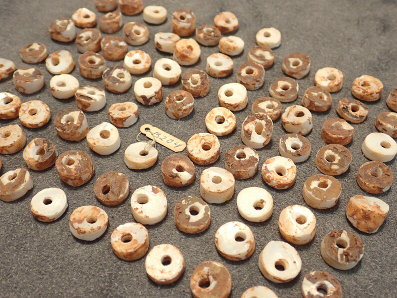 Authentic Native American 89 Large Disc Shell Beads Found in ...