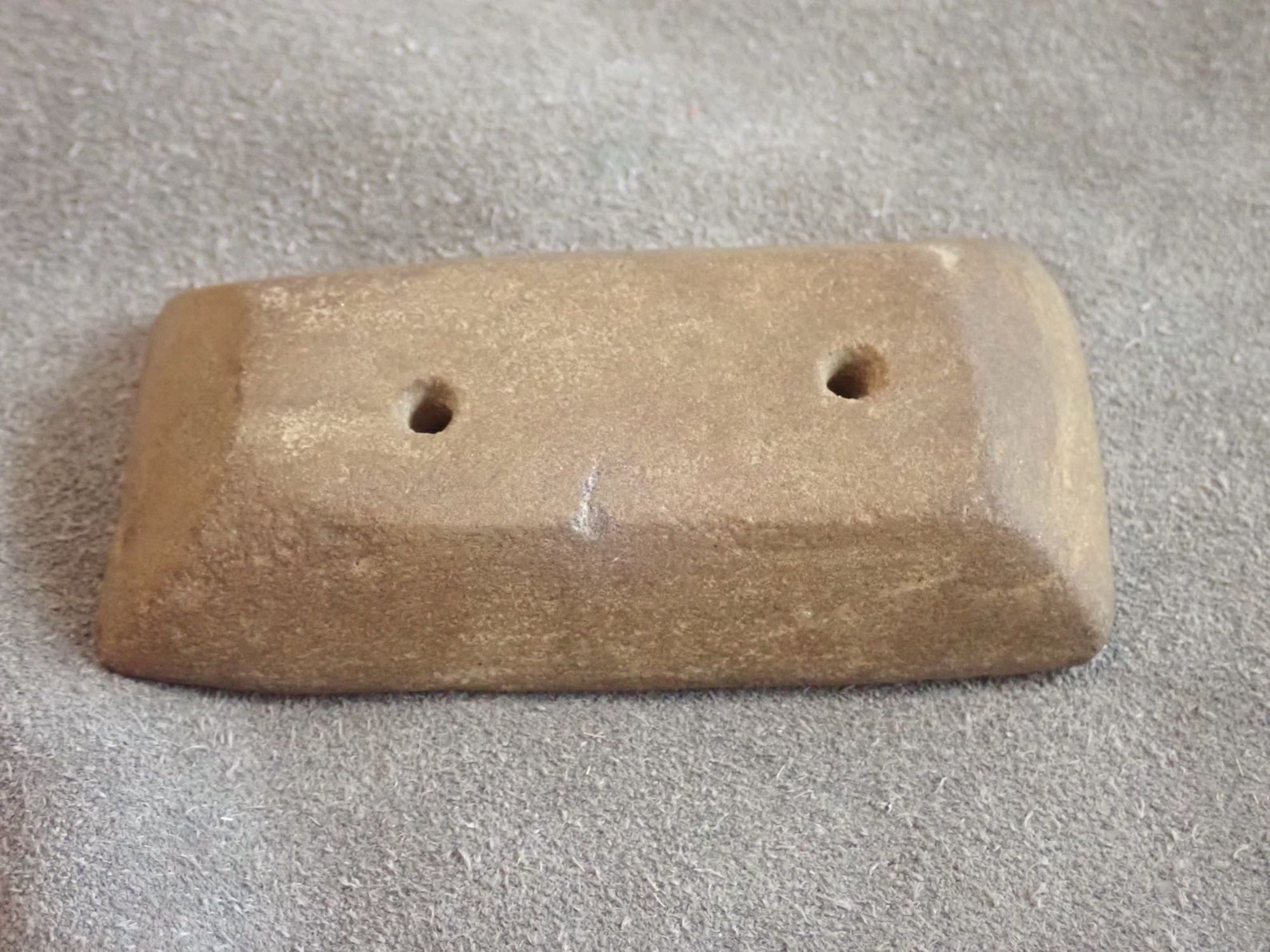 Authentic Native American Two Hole Adena Semi-keeled Sandstone Gorget ...