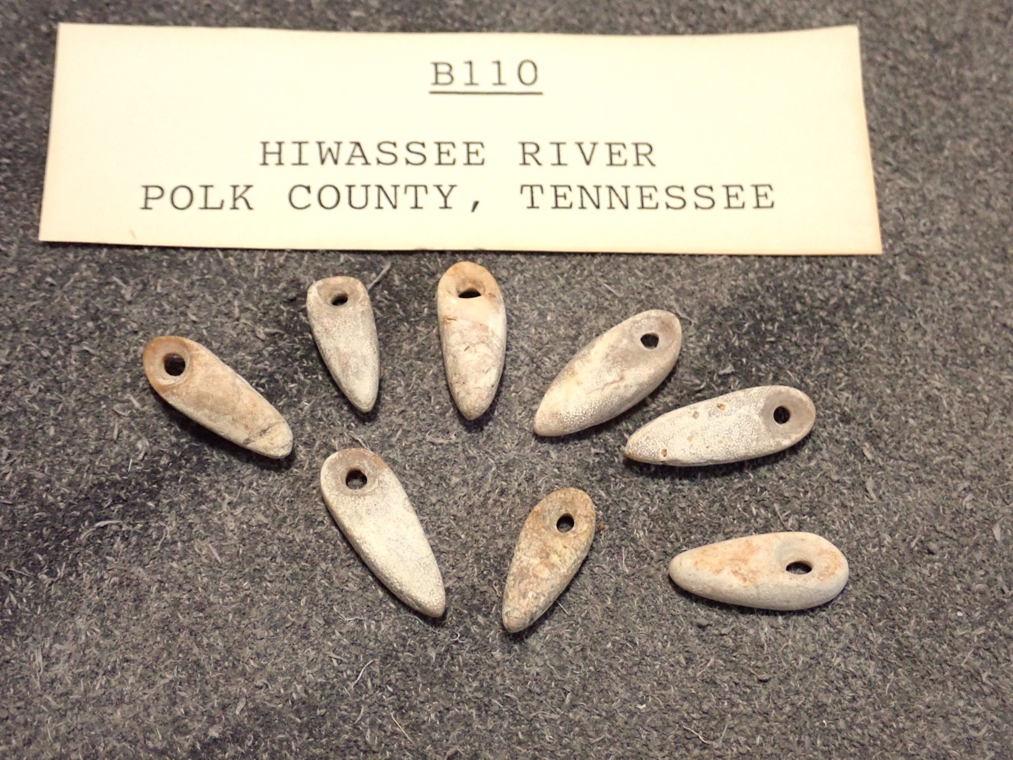 Authentic Native American Shell Bead Collection Consisting of 8 Tear ...