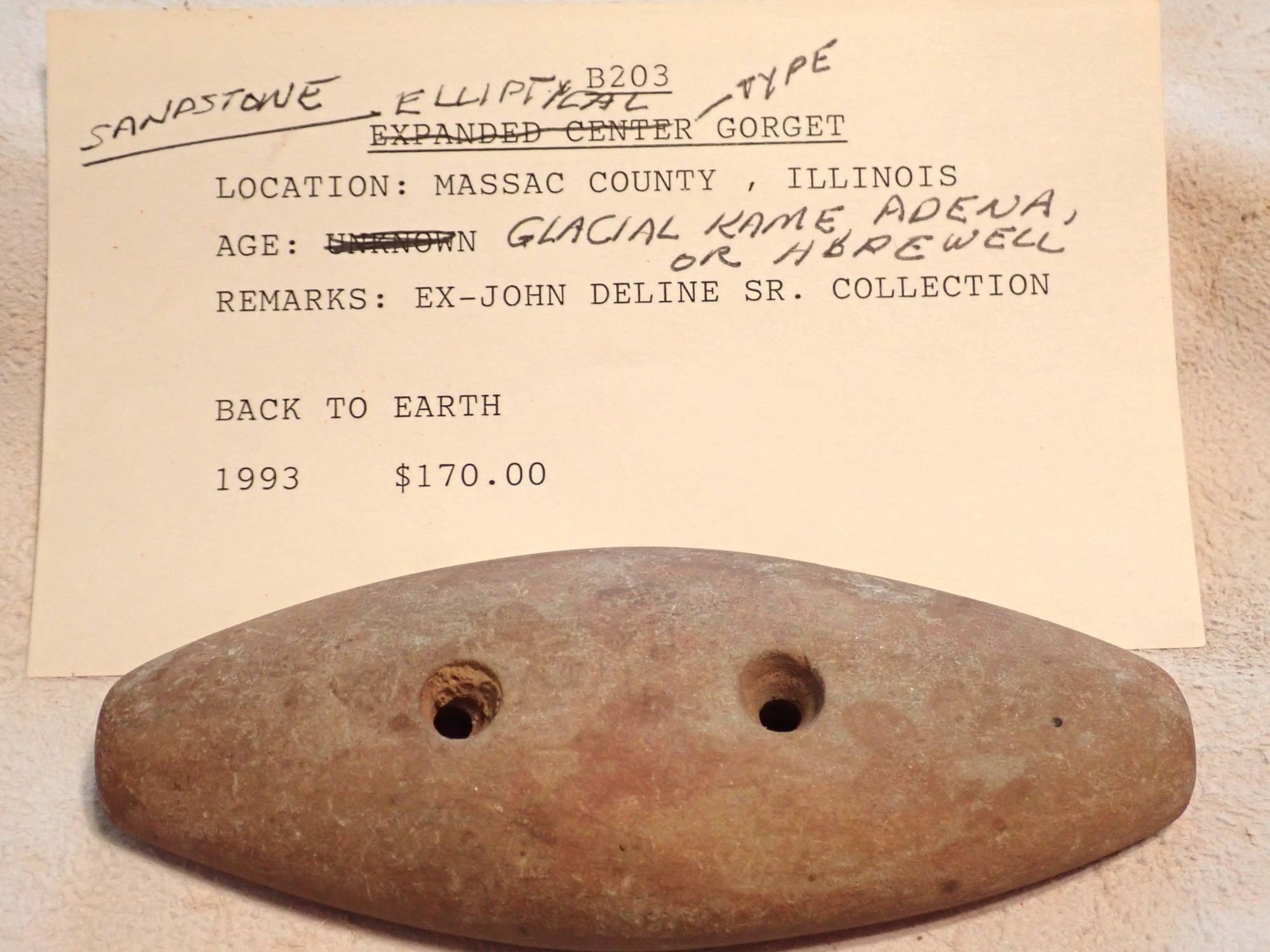 Authentic Native American Sandstone Elliptical Type Gorget, Found in ...