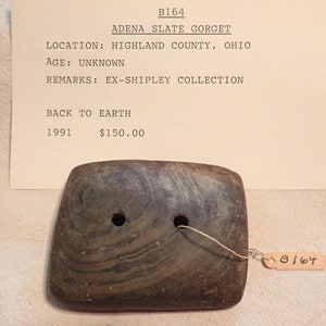 Authentic Native American Two Hole Adena Slate Gorget Found in - Etsy