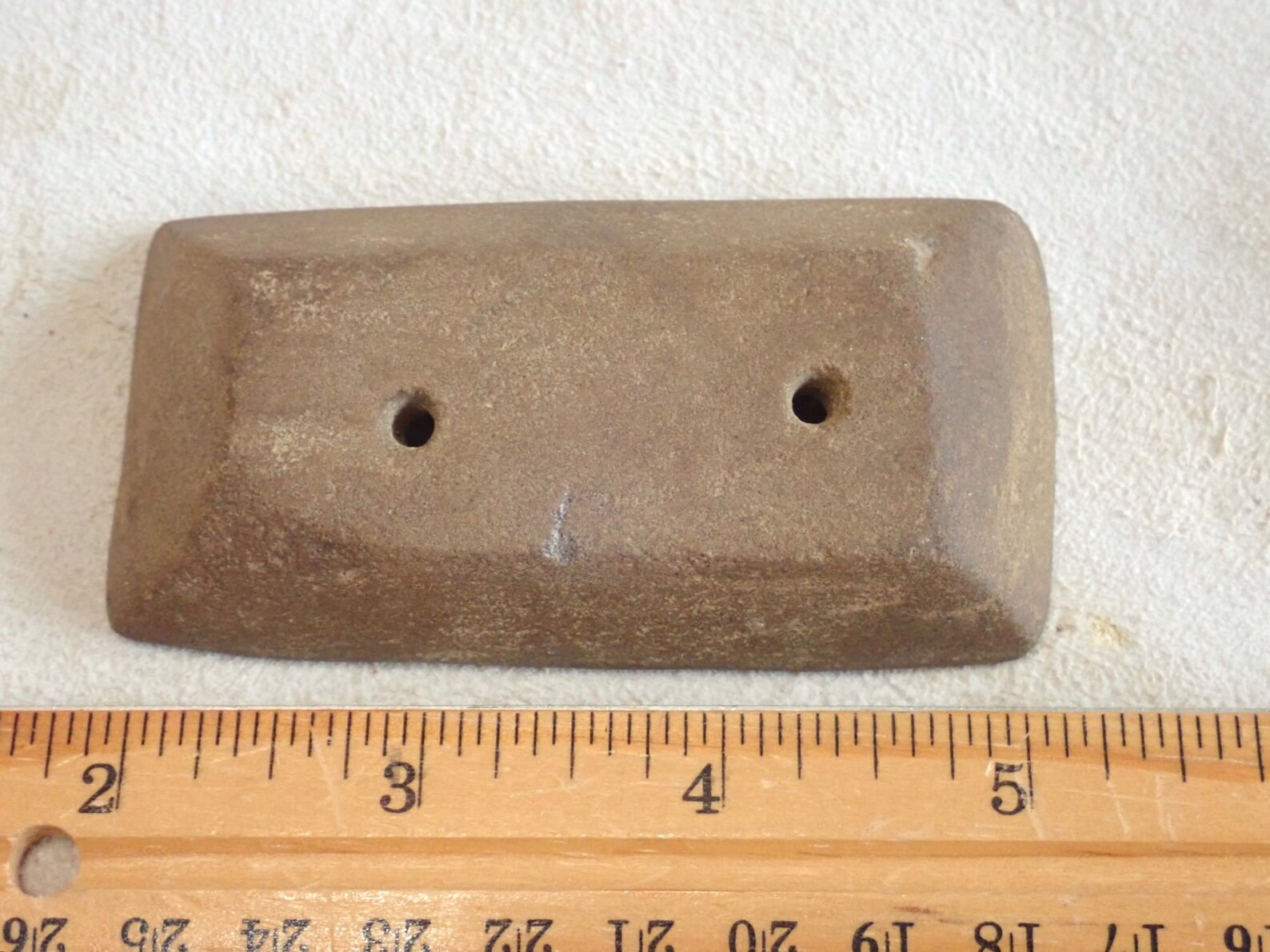 Authentic Native American Two Hole Adena Semi-keeled Sandstone Gorget ...
