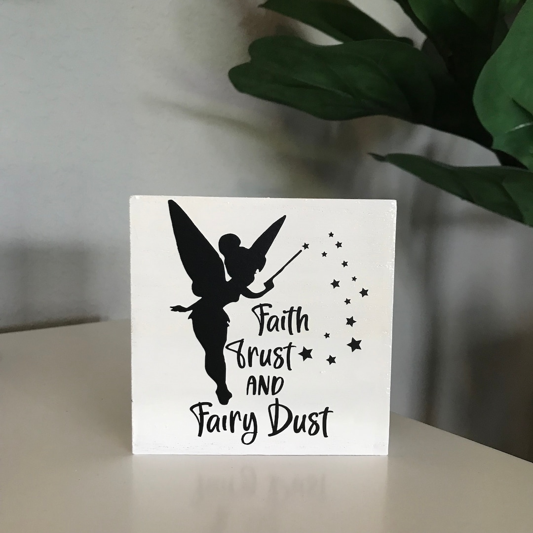 Tinker Bell Inspired Small Wooden Sign (perfect for Tiered Tray) - Etsy