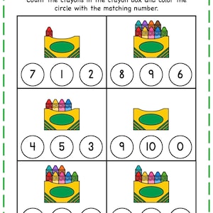 Back to School Counting Worksheets - Etsy