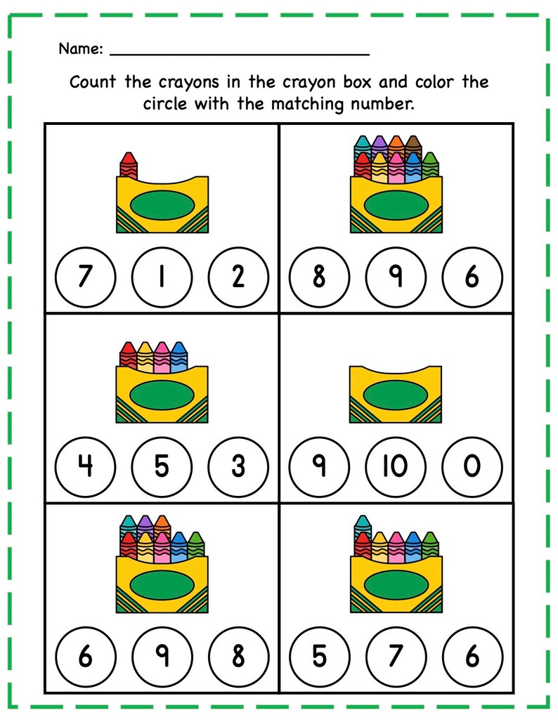 Back to School Counting Worksheets - Etsy