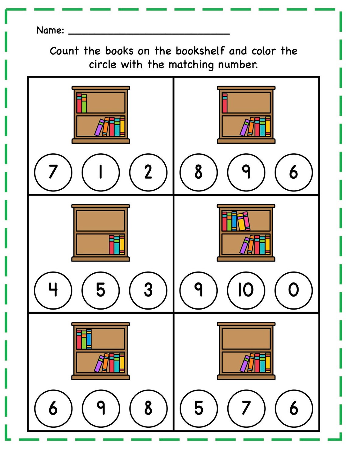 Back to School Counting Worksheets - Etsy