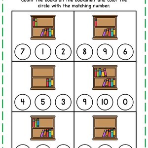 Back to School Counting Worksheets - Etsy