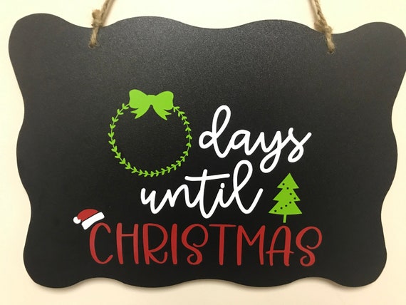 Days Until Christmas Countdown Chalkboard Sign - Etsy
