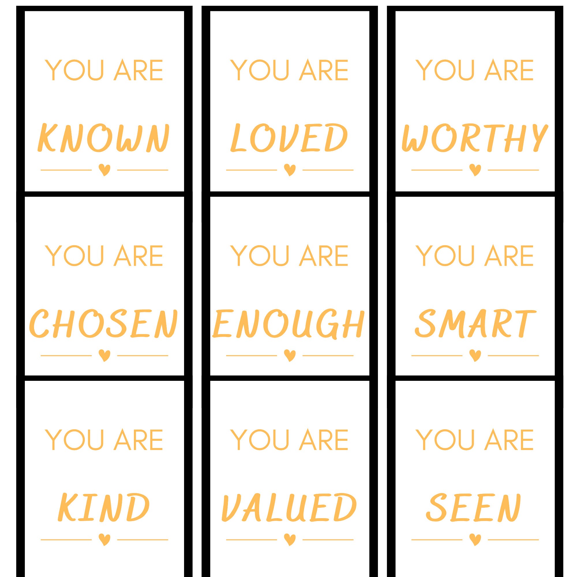 You Are Positive Affirmations Digital Prints Yellow Text - Etsy