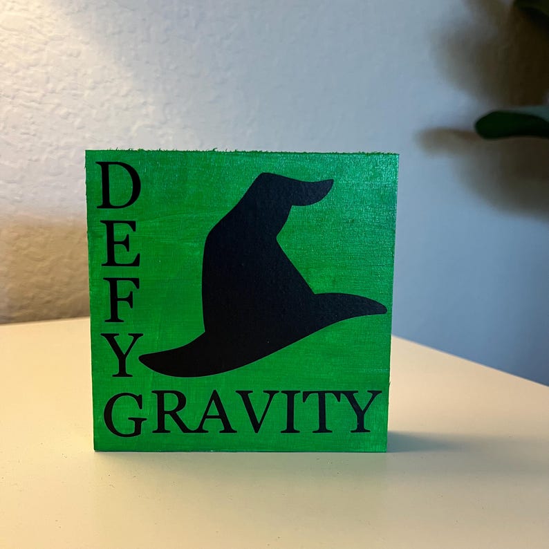 Wicked Inspired "defy Gravity" Small Wooden Sign (perfect for Tiered ...