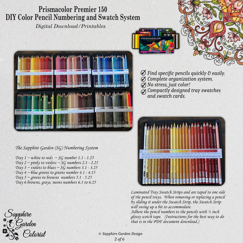 Prismacolor Premier 150 DIY Color Pencil Numbering and Swatch System V2 ...