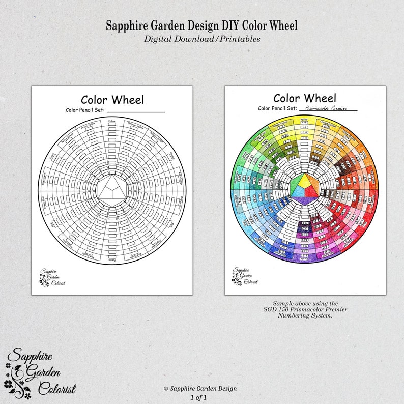 Printable DIY Color Wheel for Colored Pencils Sets - Etsy Australia