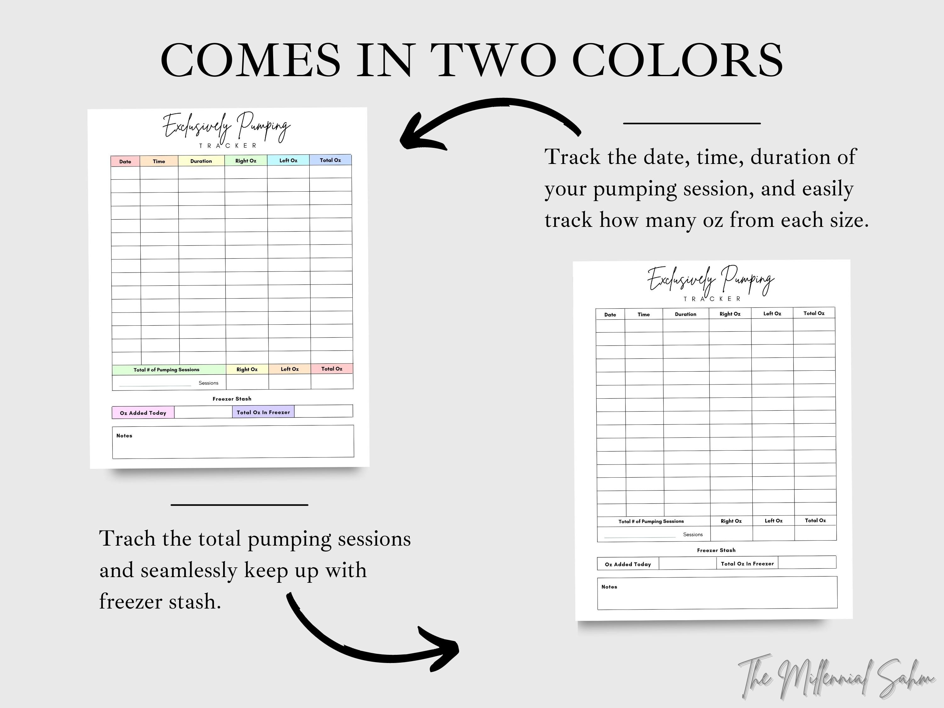 Exclusive Pumping Tracker | Breastmilk Tracker | Baby Log | Breast ...