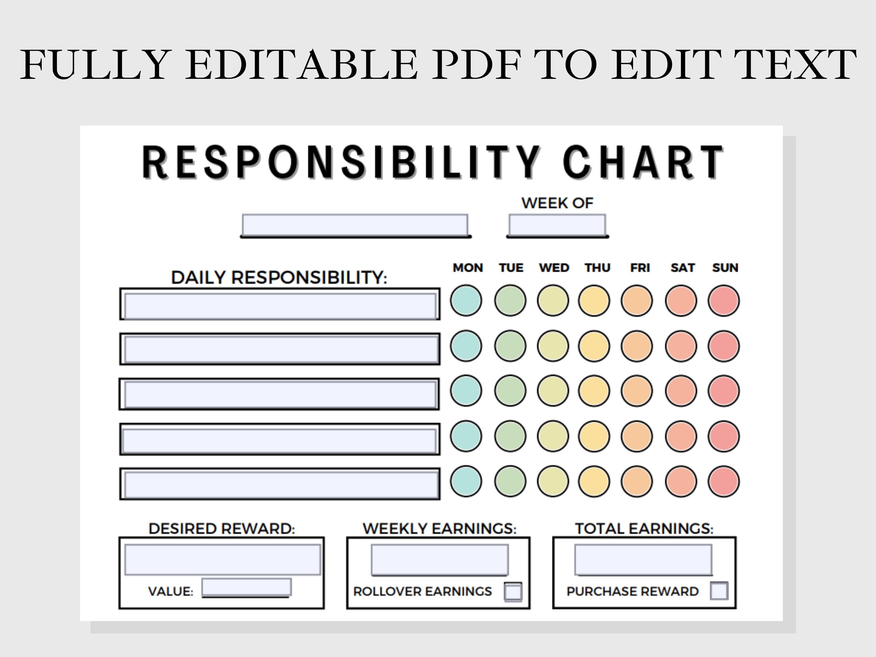 Chore Chart | Reward Chart | Delayed Gratification | Responsibility ...