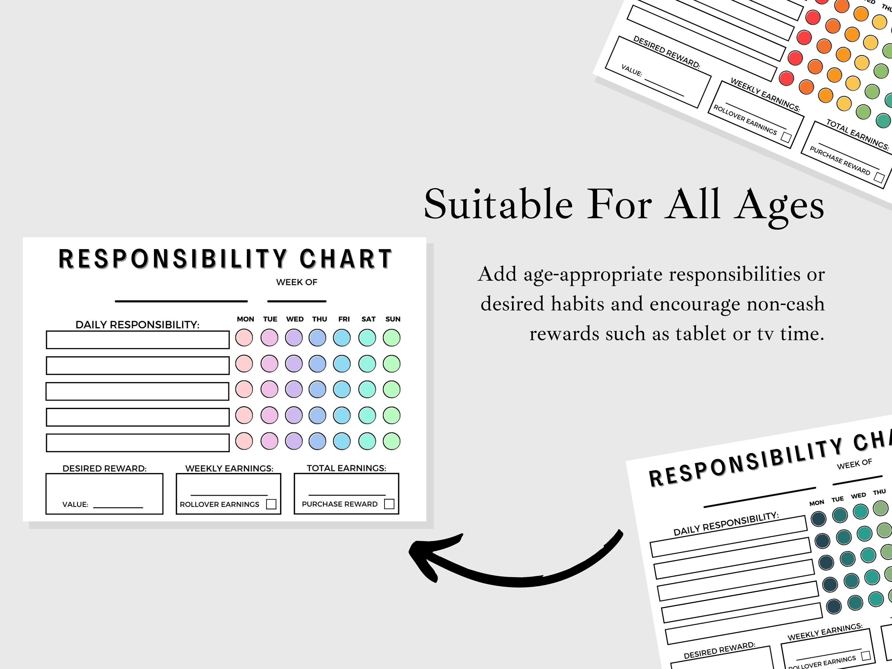 Chore Chart | Reward Chart | Delayed Gratification | Responsibility ...