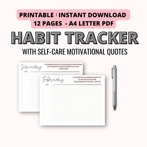 Habit Tracker, Habit Tracker Printable, Self Care, Self Care Journal ...
