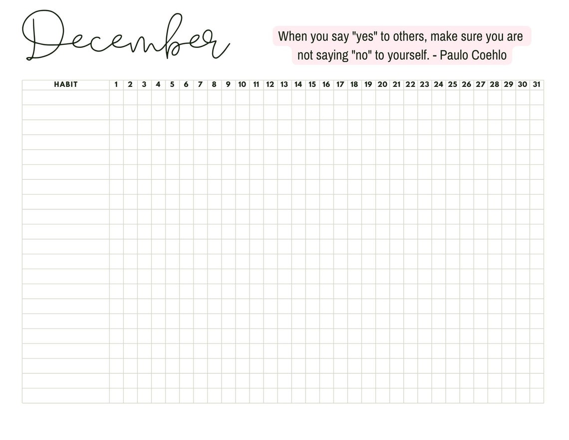 Habit Tracker, Habit Tracker Printable, Self Care, Self Care Journal ...