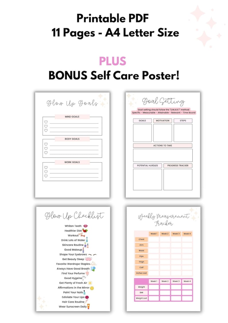 The Ultimate Glow up Planner, Glow up Workbook and Guide, PLUS BONUS ...