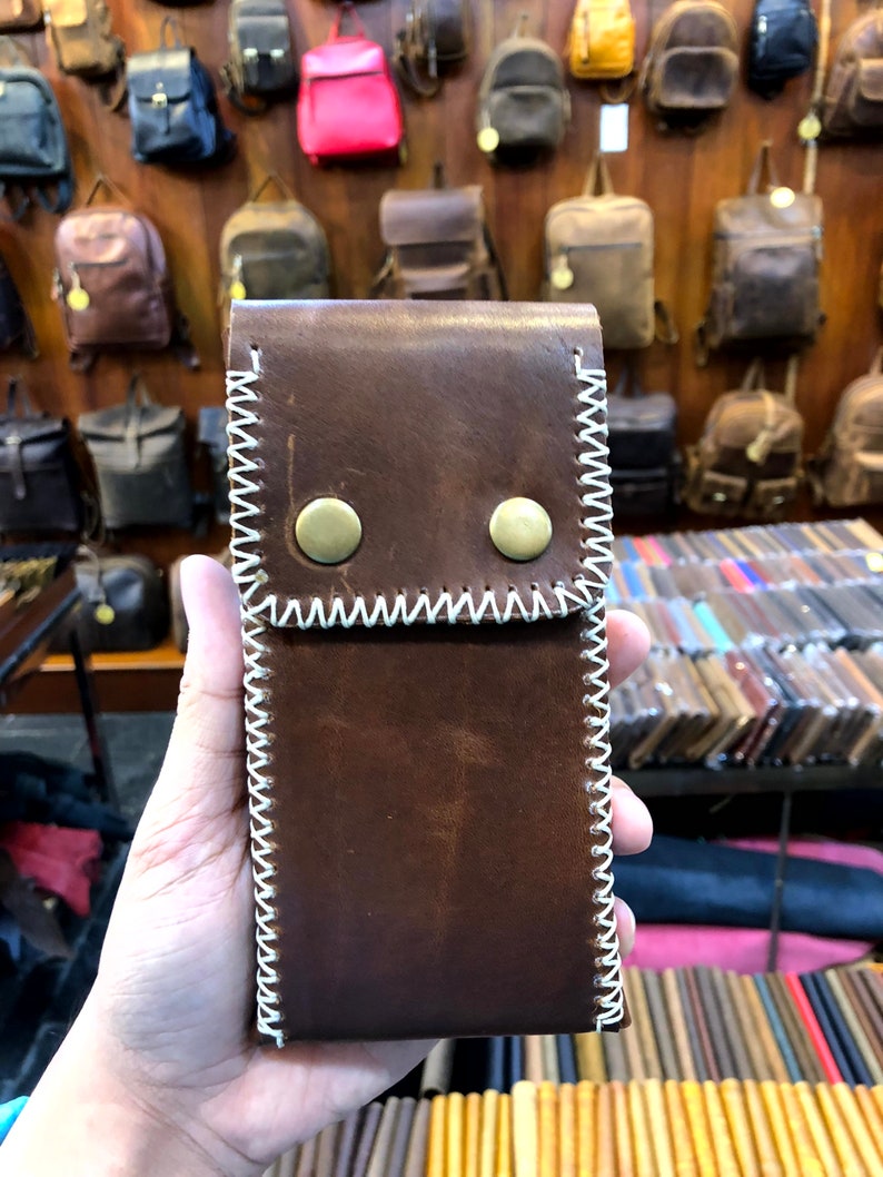 Handmade Leather Phone Holster for Belt - Leather Phone Pouch - Father ...