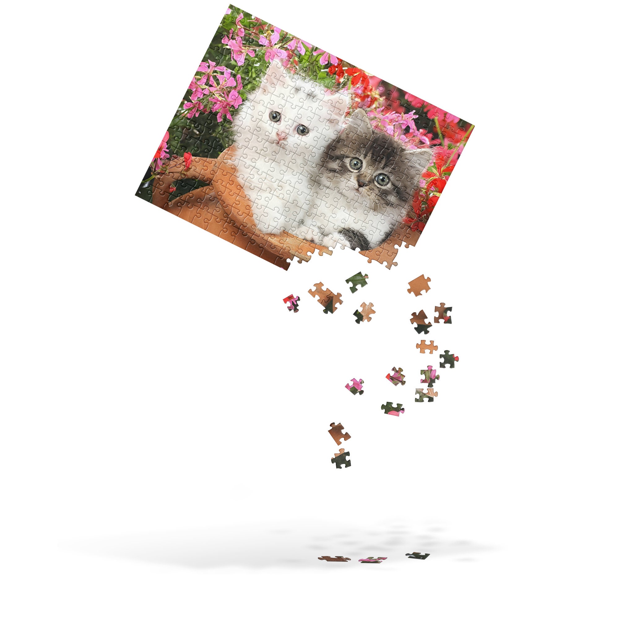 Cute Kittens Jigsaw Puzzle, Baby Cats Jigsaw Puzzle, Cats and Flowers ...