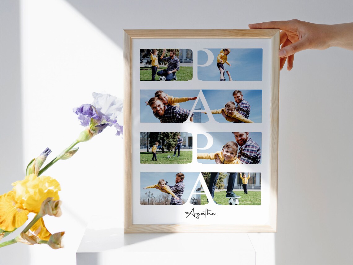 Poster With Photos Around the Word papa - Etsy