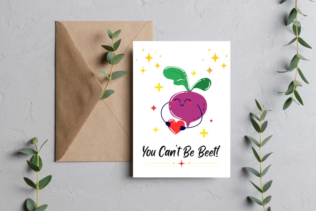 You Can't Be Beet, Food Pun Encouragement Card for Her, Food Lovers ...