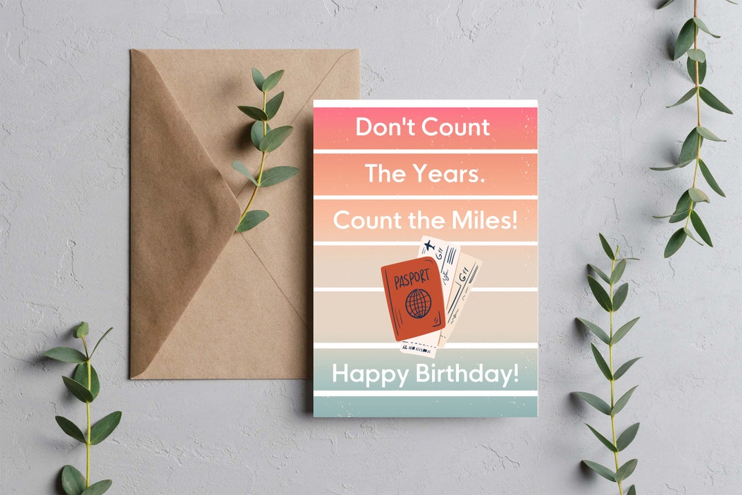Traveler Birthday Card, Printable Birthday Card, Road Trip Birthday ...