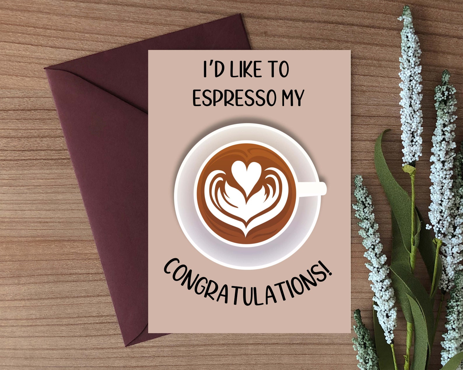 Coffee Congratulations Card Espresso Pun Gift for Teacher Card for ...