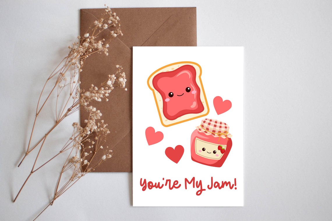 You're My Jam! Printable Card | Cute Valentine Card, Strawberry Lovers ...