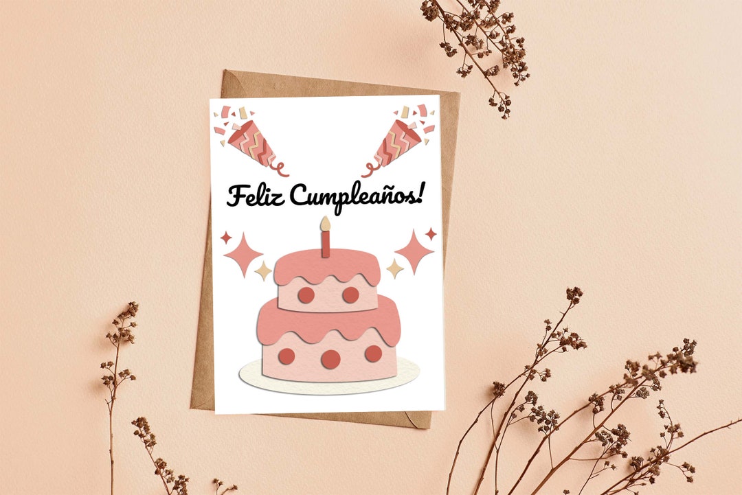 Feliz Cumpleanos Card Spanish Birthday Card First Birthday Card 1st ...