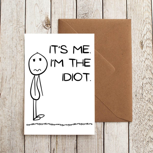 Funny Apology Card - Etsy