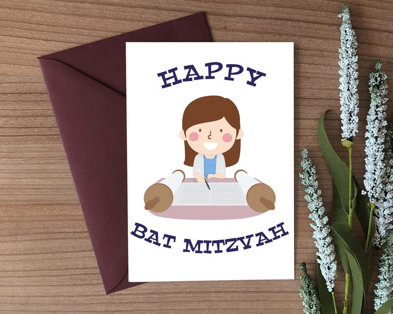 Happy Bat Mitzvah Card Instant Download Printable Bat Mitzvah Greeting ...