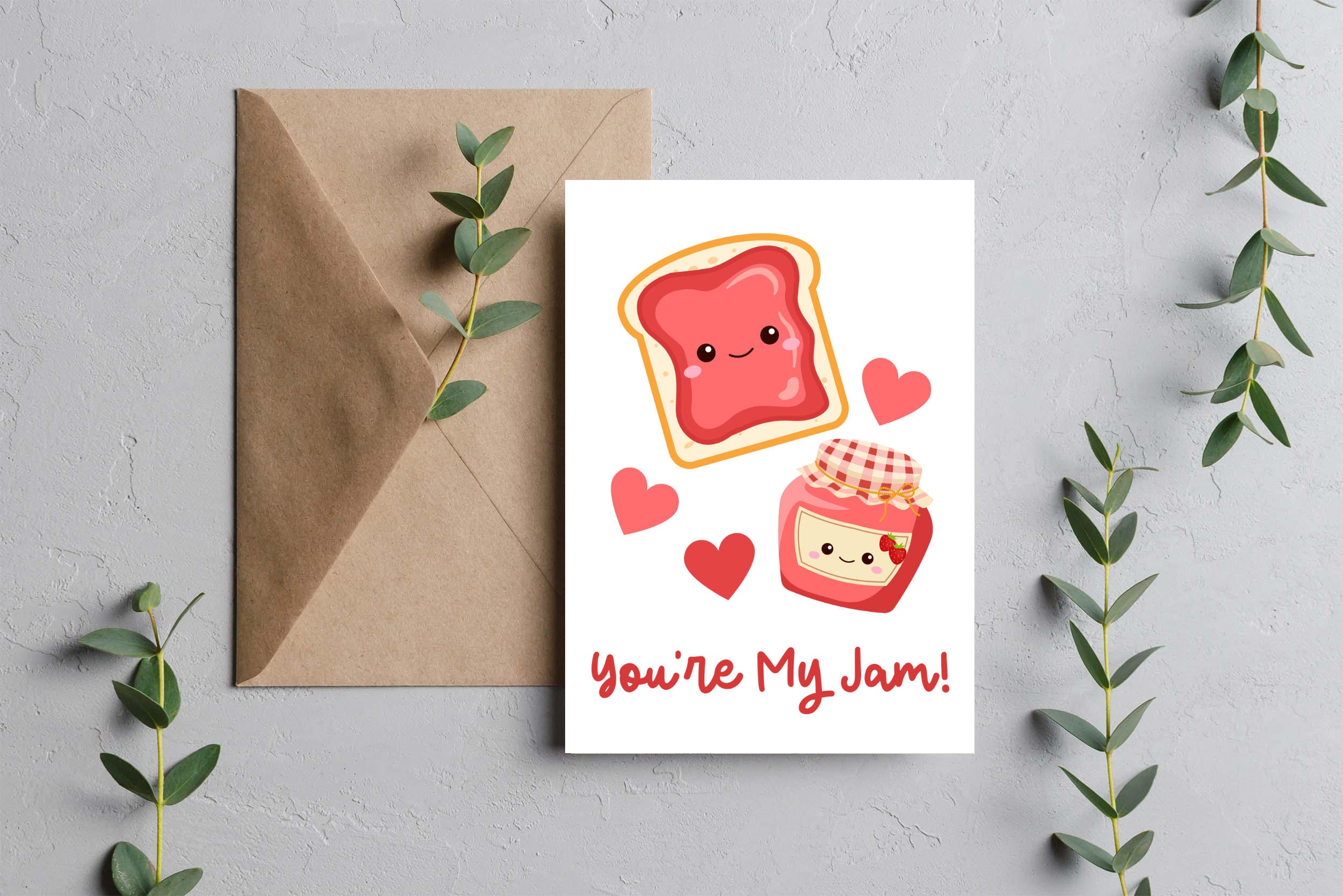 You're My Jam! Printable Card | Cute Valentine Card, Strawberry Lovers ...