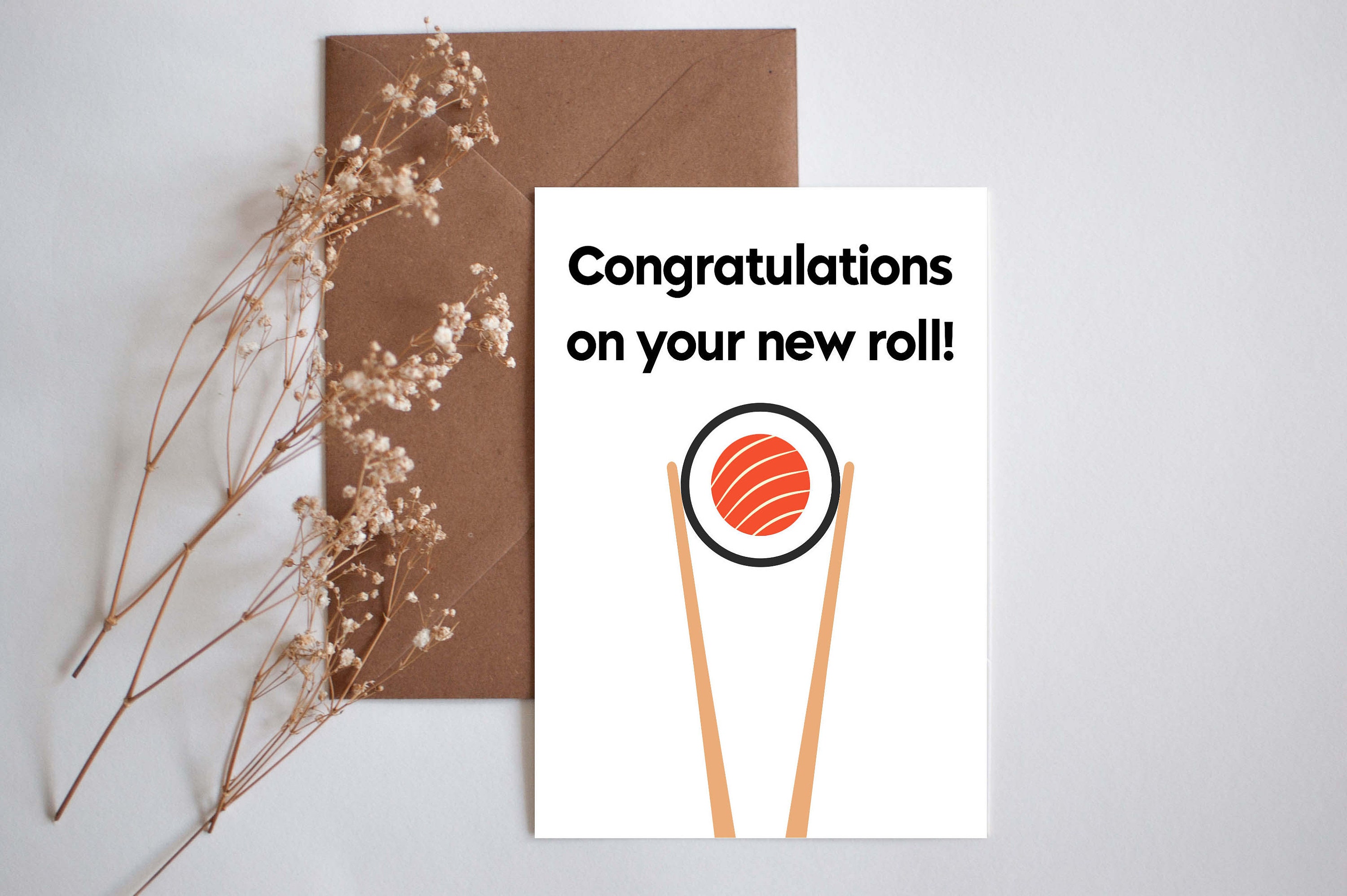 New Job Card Congratulations Card Congrats on Your New Roll Sushi Pun ...