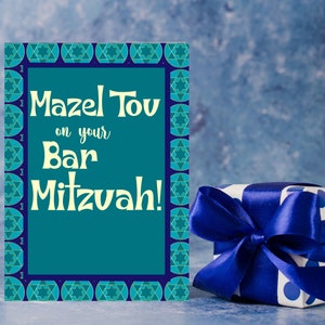 Mazel Tov on Your Bar Mitzvah Printable Greeting Card - Etsy