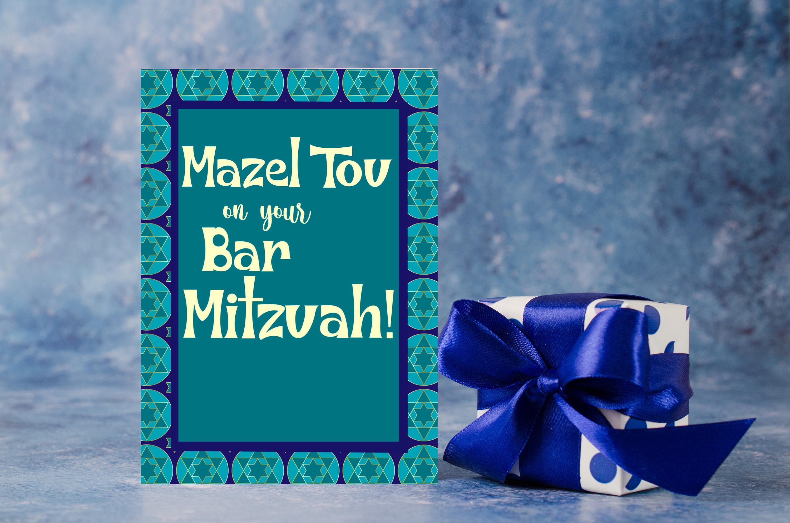 Mazel Tov on Your Bar Mitzvah Printable Greeting Card - Etsy