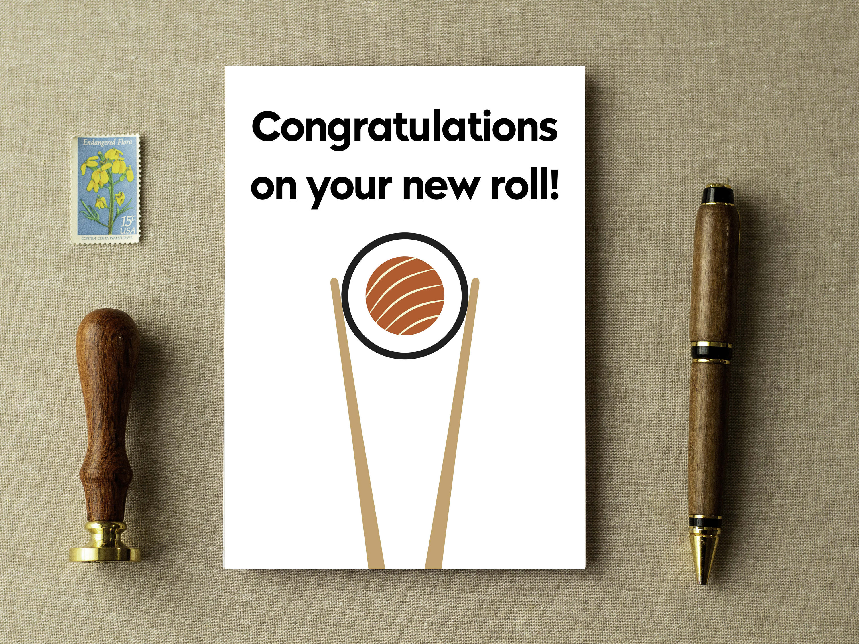 New Job Card Congratulations Card Congrats on Your New Roll Sushi Pun ...