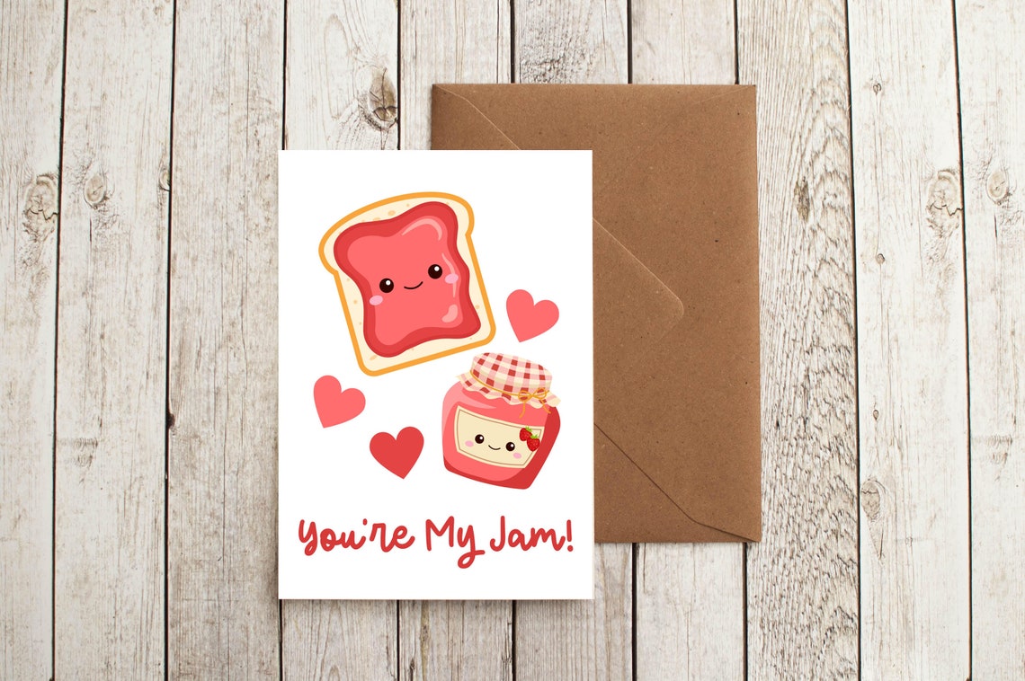 You're My Jam! Printable Card | Cute Valentine Card, Strawberry Lovers ...