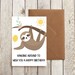 Lazy Sloth Card | Sloth Birthday Card | Funny Sloth Birthday Card ...