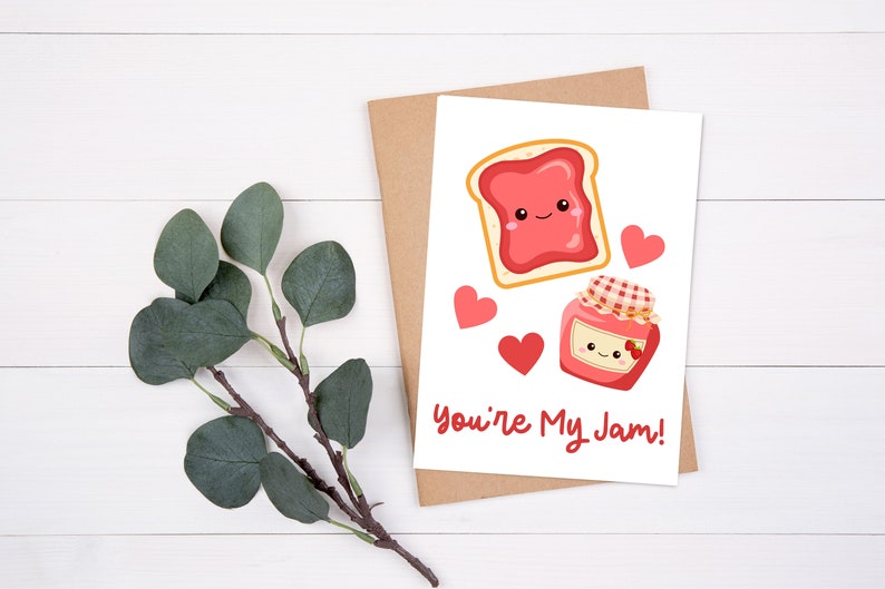 You're My Jam! Printable Card | Cute Valentine Card, Strawberry Lovers ...