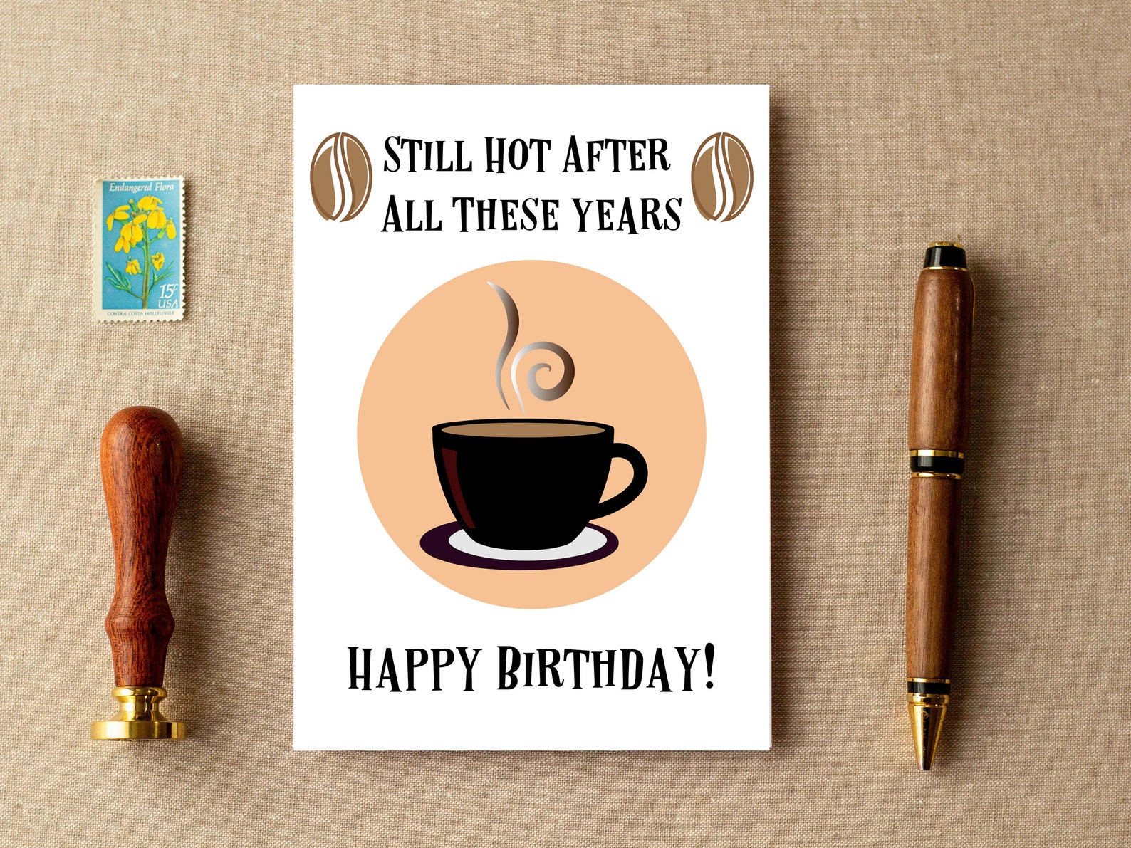 Funny Coffee Birthday Card /still Hot After All These Years / Barista ...