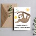 Lazy Sloth Card | Sloth Birthday Card | Funny Sloth Birthday Card ...