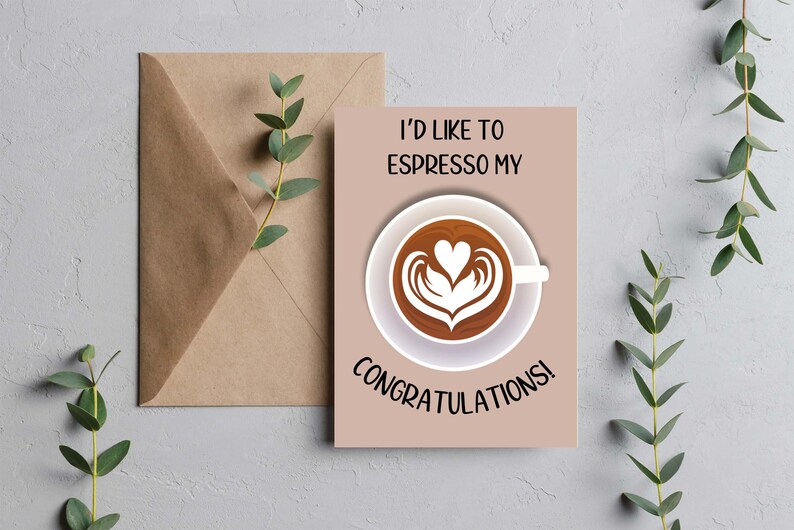 Coffee Congratulations Card Espresso Pun Gift for Teacher Card for ...