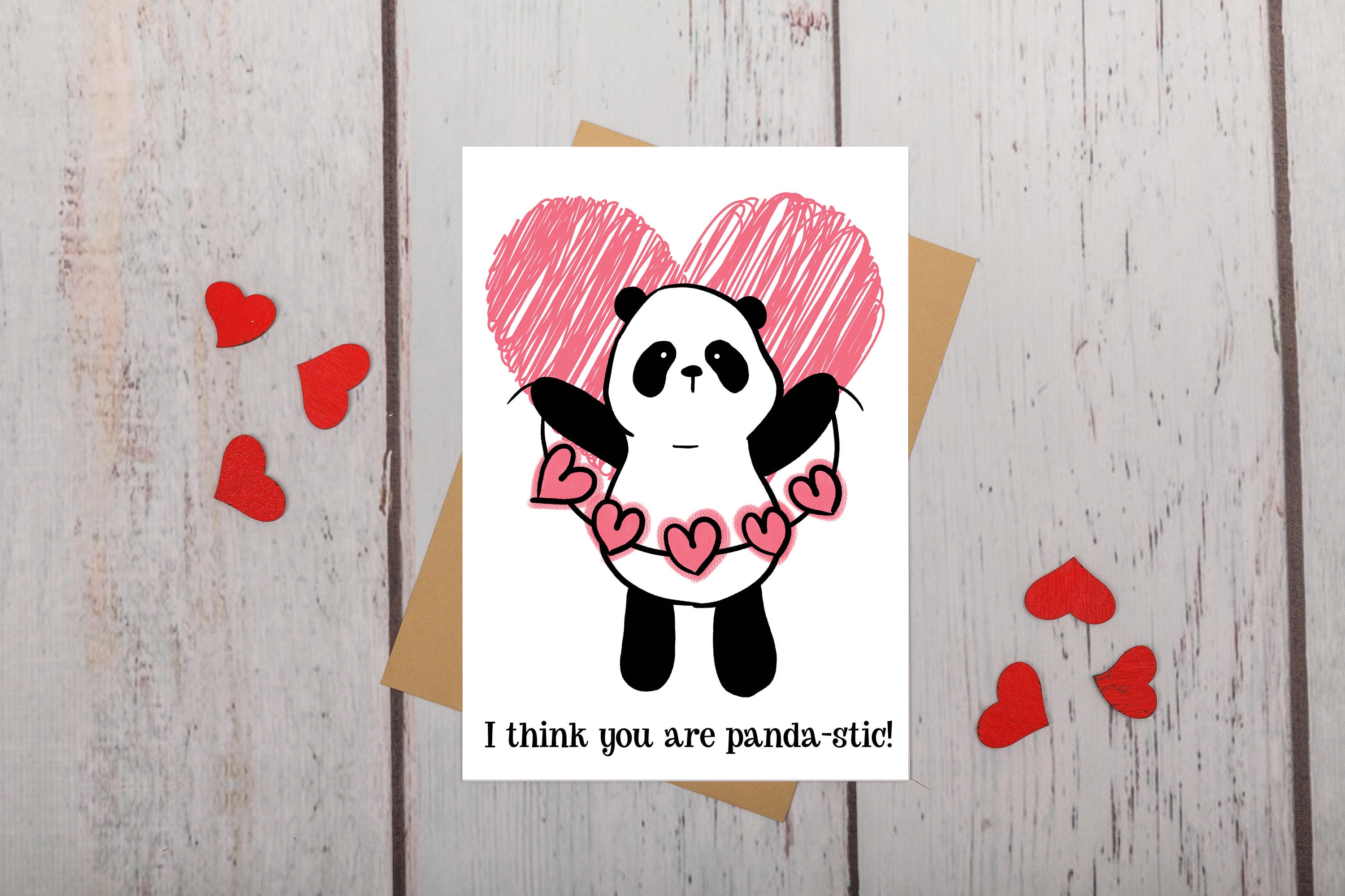 Printable Romantic Panda Card | I Think You Are Panda-stic! | Cute ...
