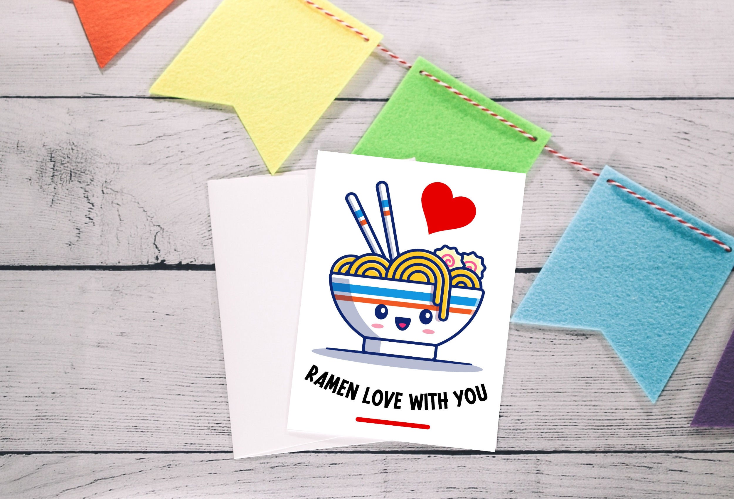Ramen Love Printable Card | Cute Valentine Card, Ramen Lovers, Foodie ...