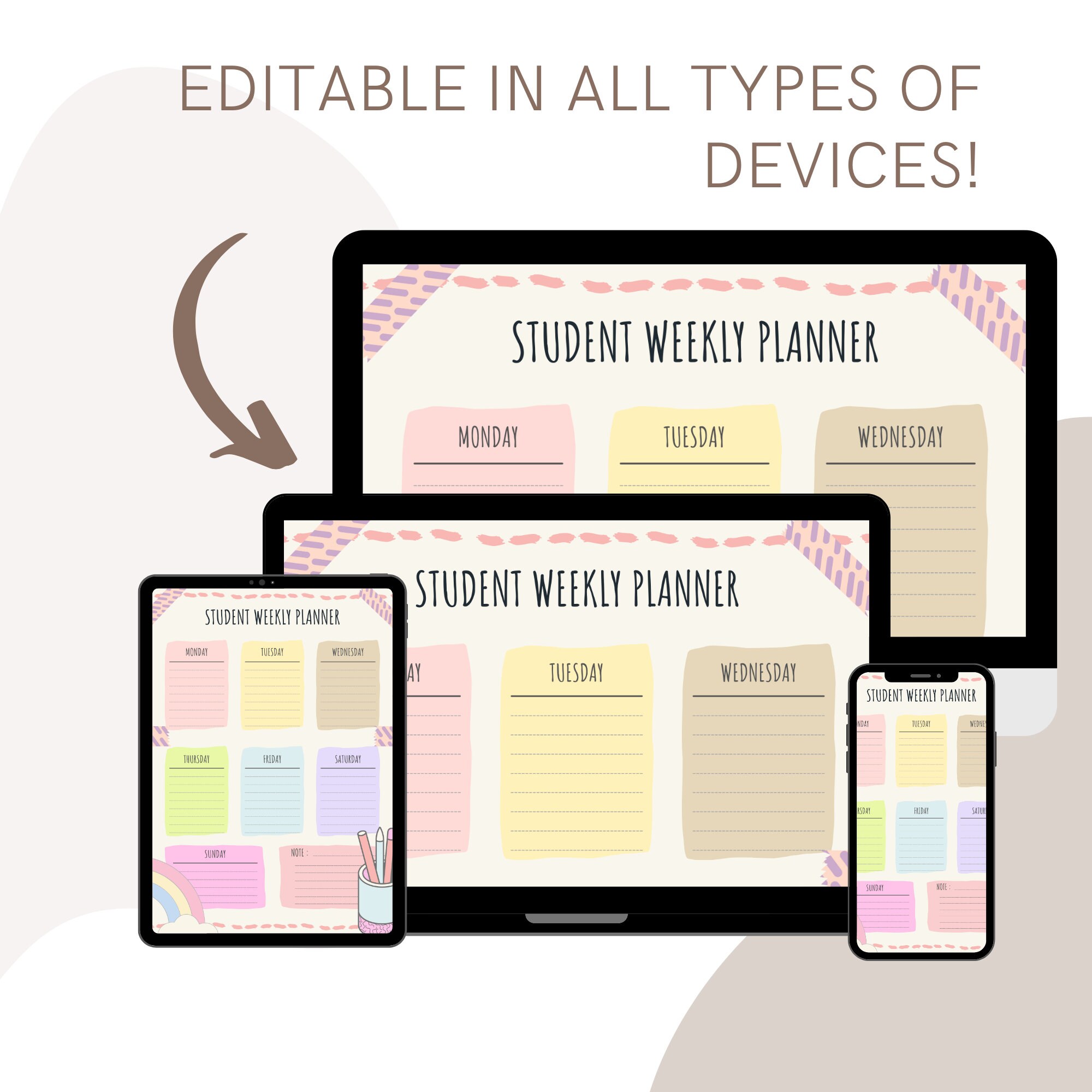 College Student Weekly Planner Printable Student Planner - Etsy