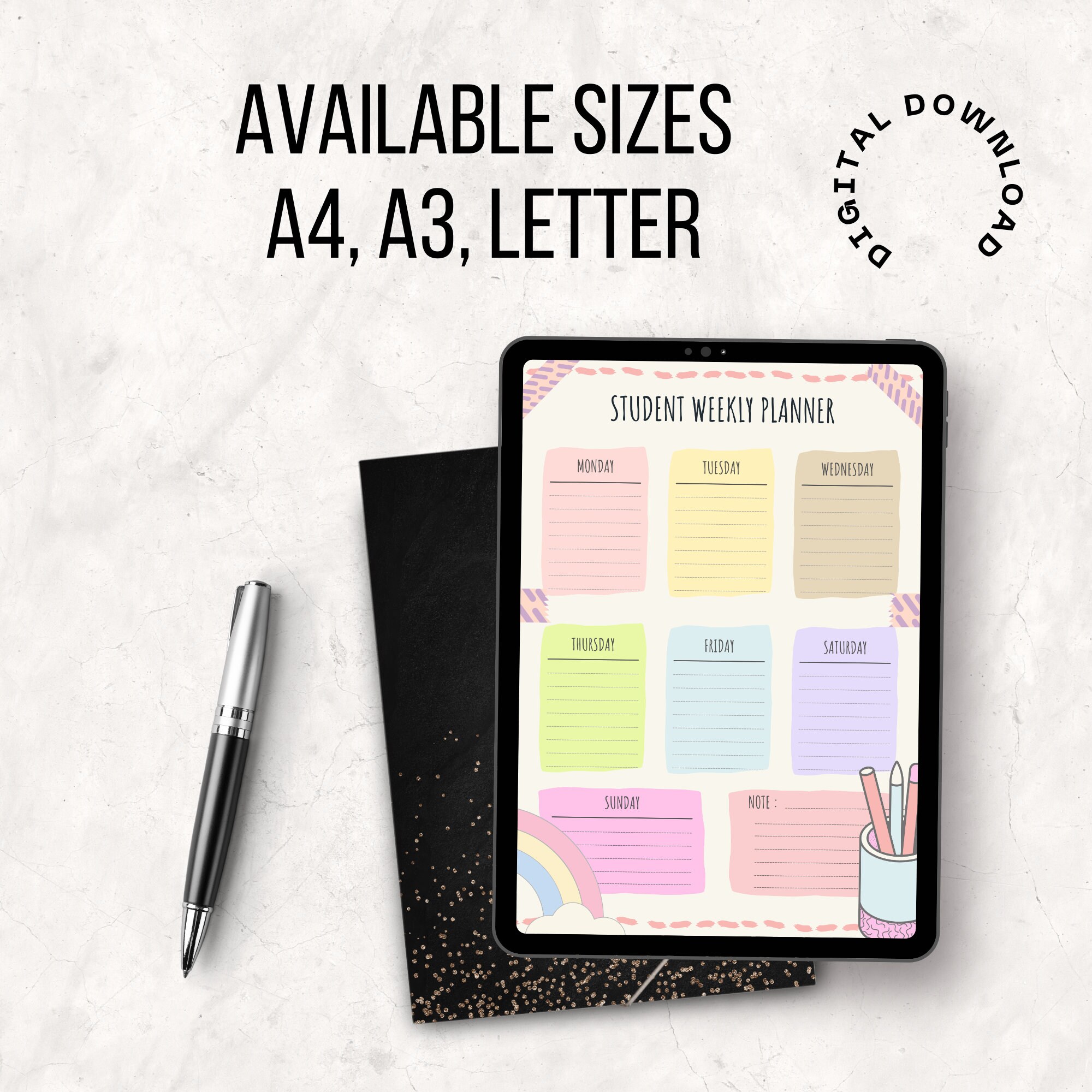 College Student Weekly Planner Printable Student Planner - Etsy