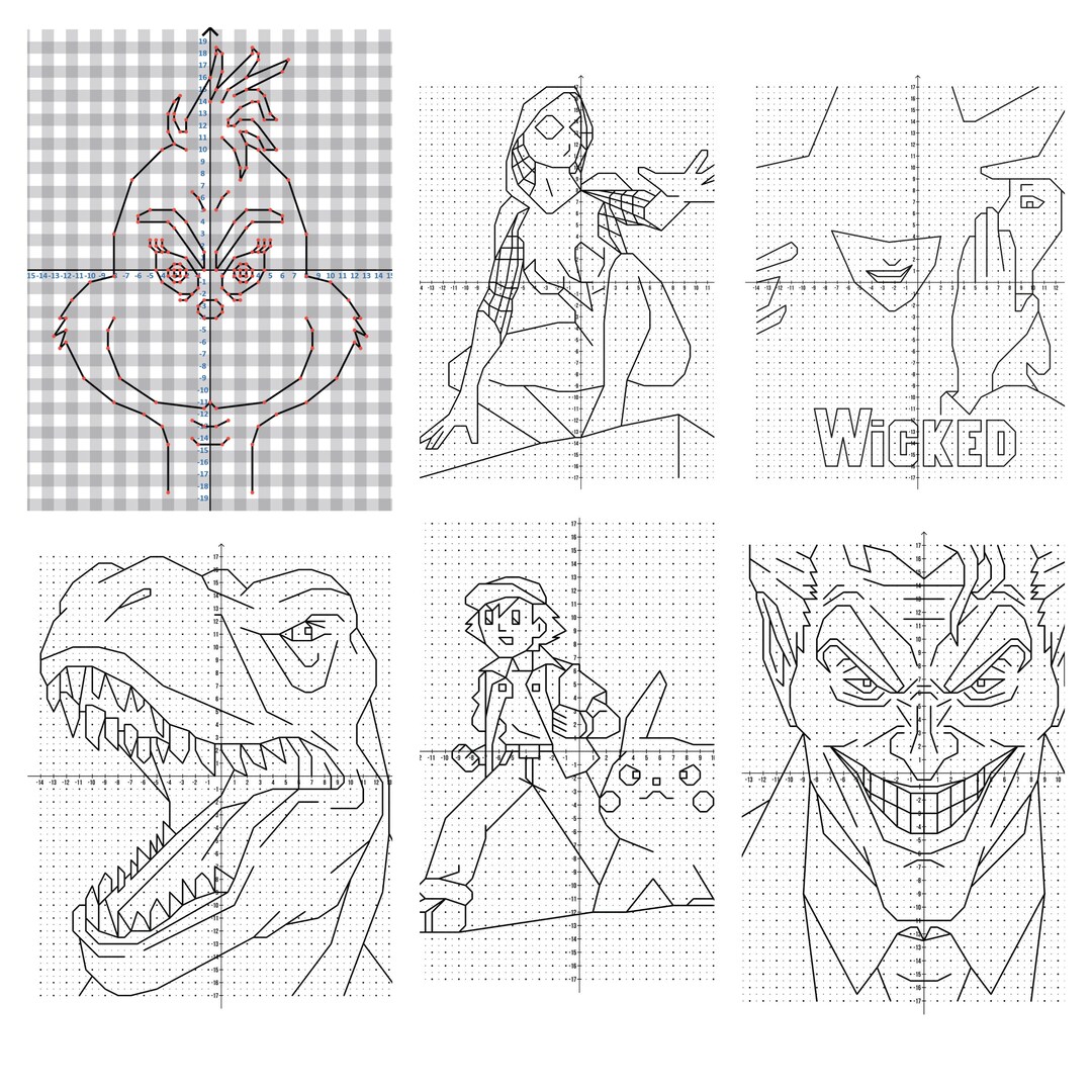 Coordinate Graphing Mystery Pictures Bundle #2 - Wicked, Sonic ...